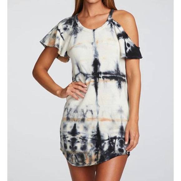 Chaser | Dresses | New Chaser Linen French Terry Tie Dye Vented Flutter ...